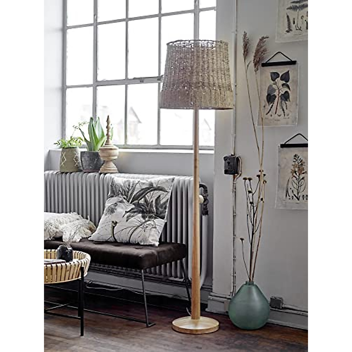 Creative Co-Op Creative Co-Op Cotton and Chenille Woven Lumbar Pillow with Fringe, Cream