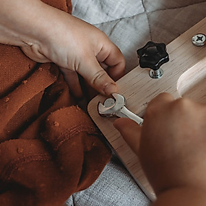 Montessori Screwdriver Board Set - Wooden Toy Screws - Nuts with Kid Screwdriver Set - Little Hands Busy Box - Montessori Screwdriver Board - Nuts and Bolts Preschool Materials