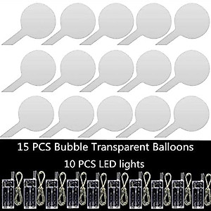 10 PACKS LED Bobo Balloons,Transparent LED Light Up Balloons,Helium Style Glow Bubble Balloons with String Lights for Party Birthday Wedding Festival Decorations (Pink)