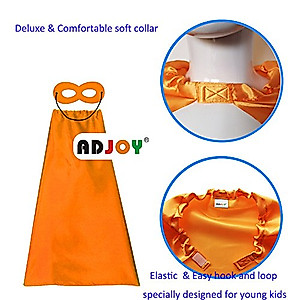 ADJOY Kids Superhero Capes and Masks with Large Superhero Stickers - Super Hero Costume for Parties - 10 Sets (20PCS)
