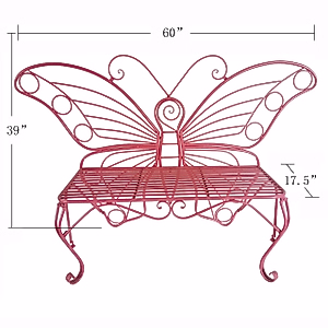 Hi-Line Gift Ltd. Pink Metal Butterfly Bench: Enchanting Outdoor Charm