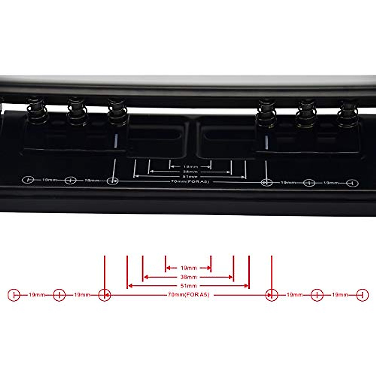 WORKLION Adjustable 6-Hole Punch with Positioning Mark, Daily Paper Puncher for A5 Size Six Ring Binder Planners - Refill Pages