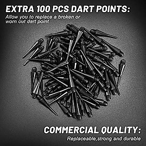 Accmor 12 Pcs Soft Tip Darts, Bar Dart, Plastic Tip Darts Set, Attach Extra 100 Black 2BA Replacement Tips, Soft Tip Darts for Electronic/Plastic Dartboard