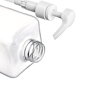 Okllen 12 Pack 16 Oz Plastic Pump Bottles, Empty Refillable Container Liquid Soap Dispenser for Shampoo, Lotion, Cleaning Products, Kitchen, Bathroom, Clear Square