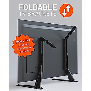 ECHOGEAR Replacement TV Stand for Screens Up to 65" - Foldable TV Bracket Includes Hardware, Anti-Slip & Anti-Scratch Pads - Easy 3-Step Install TV Feet w/Wide VESA Compatibility