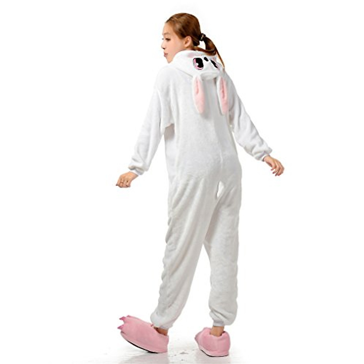 UreeUine Ultra Soft Plush Pink Easter Bunny Costume Cosplay Sleepsuit S