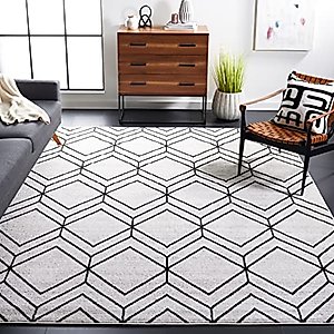 Safavieh Adirondack Collection 10' x 14' Ivory/Black ADR241A Modern Geometric Non-Shedding Area Rug