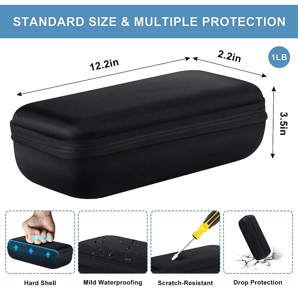 NICEPRING ROG Ally Handheld Case - Rog Ally Case for ASUS ROG Ally and Charger and Accessories - Back Bracket & Cooling Holes Design Waterproof Hard Shell Carrying Case - Handheld & Shoulder Carry