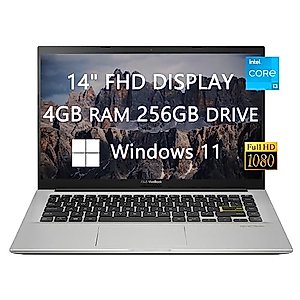 ASUS - Vivobook Laptop, 14" FHD Display, Intel 10th Gen i3-1005g1 Processor, X413JA- 211.VBWB, 4GB RAM, 256GB(128GB SSD+128GB Card), Windows 11 Home, Fast Charge, Bluetooth, White, LIONEYE HDMI Cable