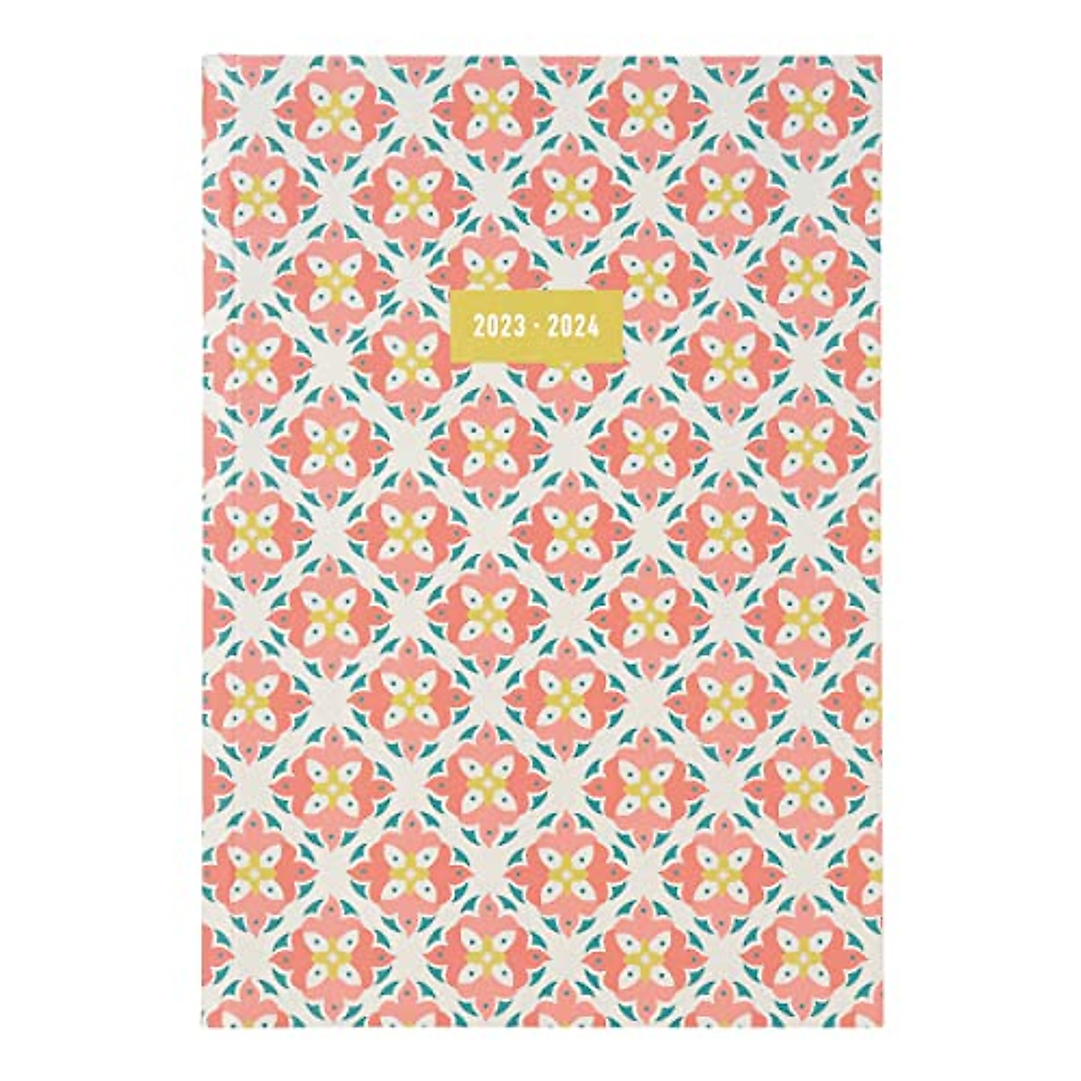 Letts of London Morocco Academic Weekly/Monthly Planner, August 2023 to July 2024, Week-to-View, Sewn Binding, Multilingual, A5 Size, 8.25" x 5.875", Coral (C031812-24)