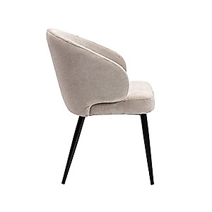 Porthos Home Dana Dining Chair with Luxurious Smooth Suede Upholstery, Rounded Back, Thick Supportive Seat Cushion, Rust-Resistant Iron Legs - Ideal for Dining Rooms and Kitchens