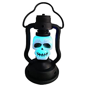 Halloween Portable Lantern Lamp Halloween Pumpkin Skeleton Lantern Decorations Colorful Halloween Decoration Lights for Home Outdoor Indoor Ghost Party Yard Decor