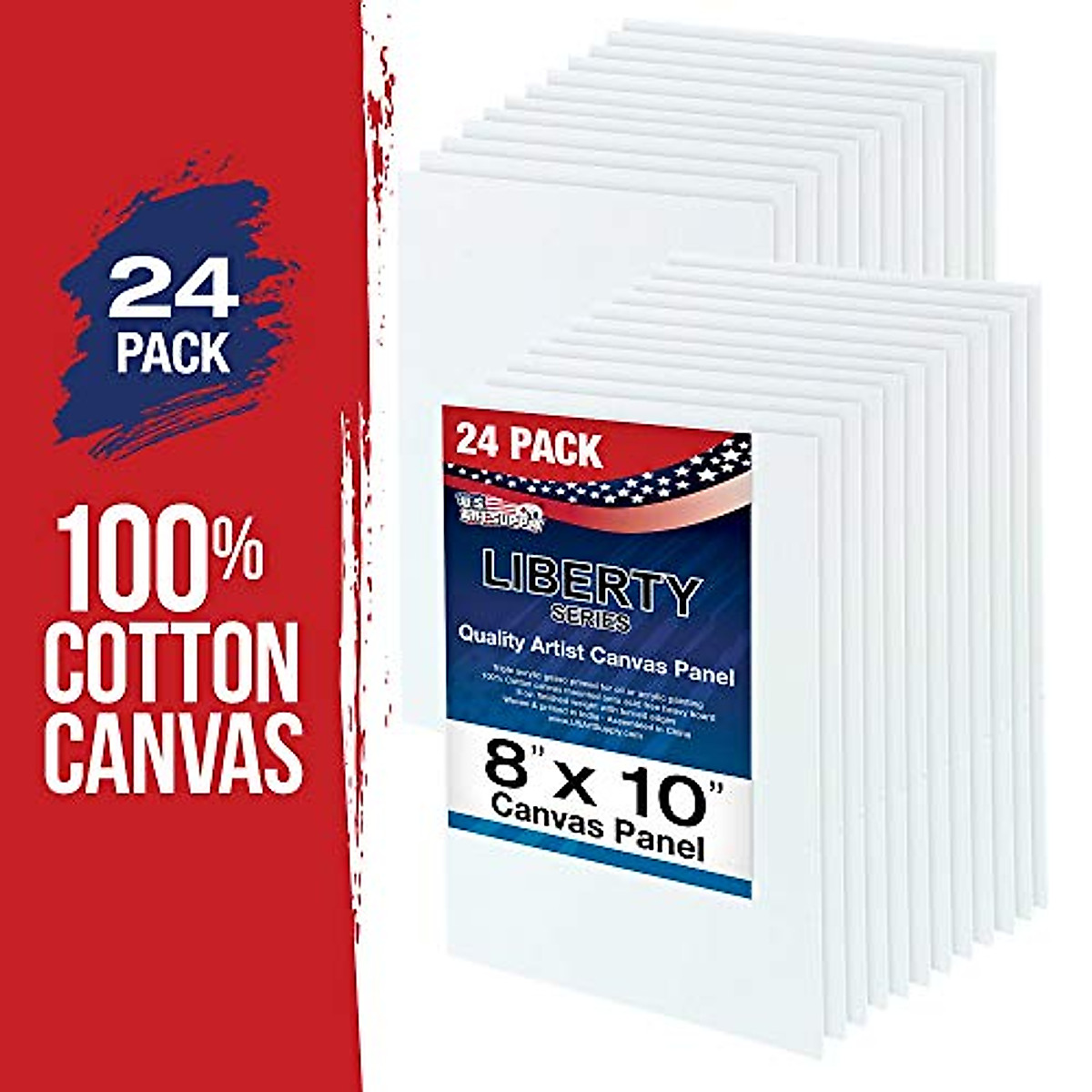 US Art Supply 8 X 10 inch Professional Artist Quality Acid Free Canvas Panel Boards for Painting Value Pack of 12 (1 Full Case of 12 Single Canvas Board Panels)
