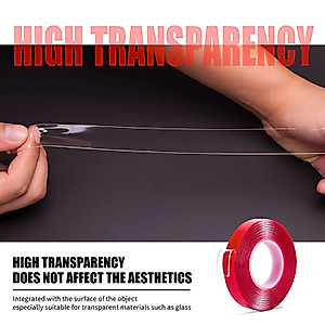 Maxwel Manufacturing Double Sided Tape Heavy Duty - 1/2" 10' Transparent Strong Adhesive Removable Double Sided Mounting Tape for Home Decor,Wall Decor,Room Decor,Office Decor(Pack of 1 Roll)