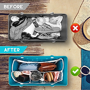 Yesongreat Waterproof Clear Bag Insert for Bogg Bag X Large, Beach Storage Bag Organizer Accessories Suitable for Bogg Bag, Organizing Your Bog Tote Bag and Divide Space (White)