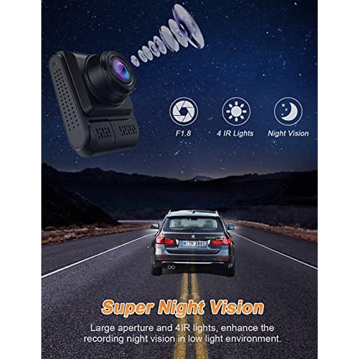 4K Dual Dash Cam, with WiFi GPS, Otovoda Dash Cam Front and Inside, 4K Front/2K Front/1080P Front+1080P Inside, Dual Dash Camera for Cars with Super Night Vision, Parking Monitor, Support 256GB Max