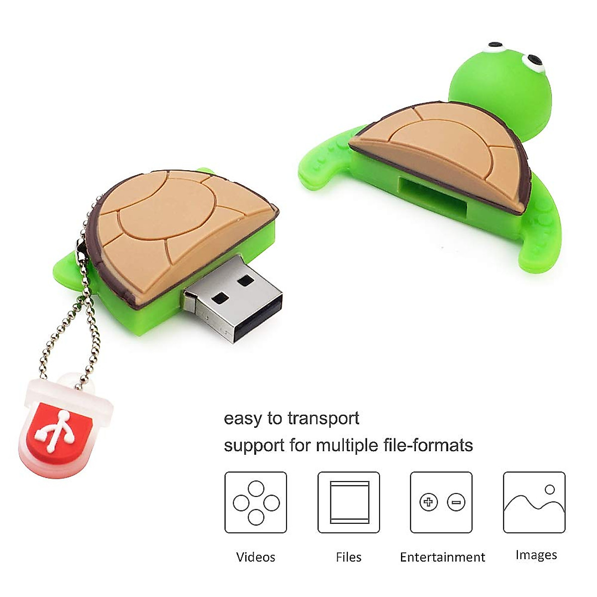 LEIZHAN Cute Turtle Flash Drive 32GB Cartoon Sea Animal Thumb Drive Character Computer USB Memory Stick Pendrive Gift for Kids, Teacher, Friends