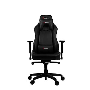 Arozzi - Vernazza Premium PU Leather Ergonomic Gaming/Office Chair with High Backrest, Recliner, Swivel, Tilt, Rocker, Adjustable Height & Adjustable Lumbar & Neck Support - Black - Red Accents