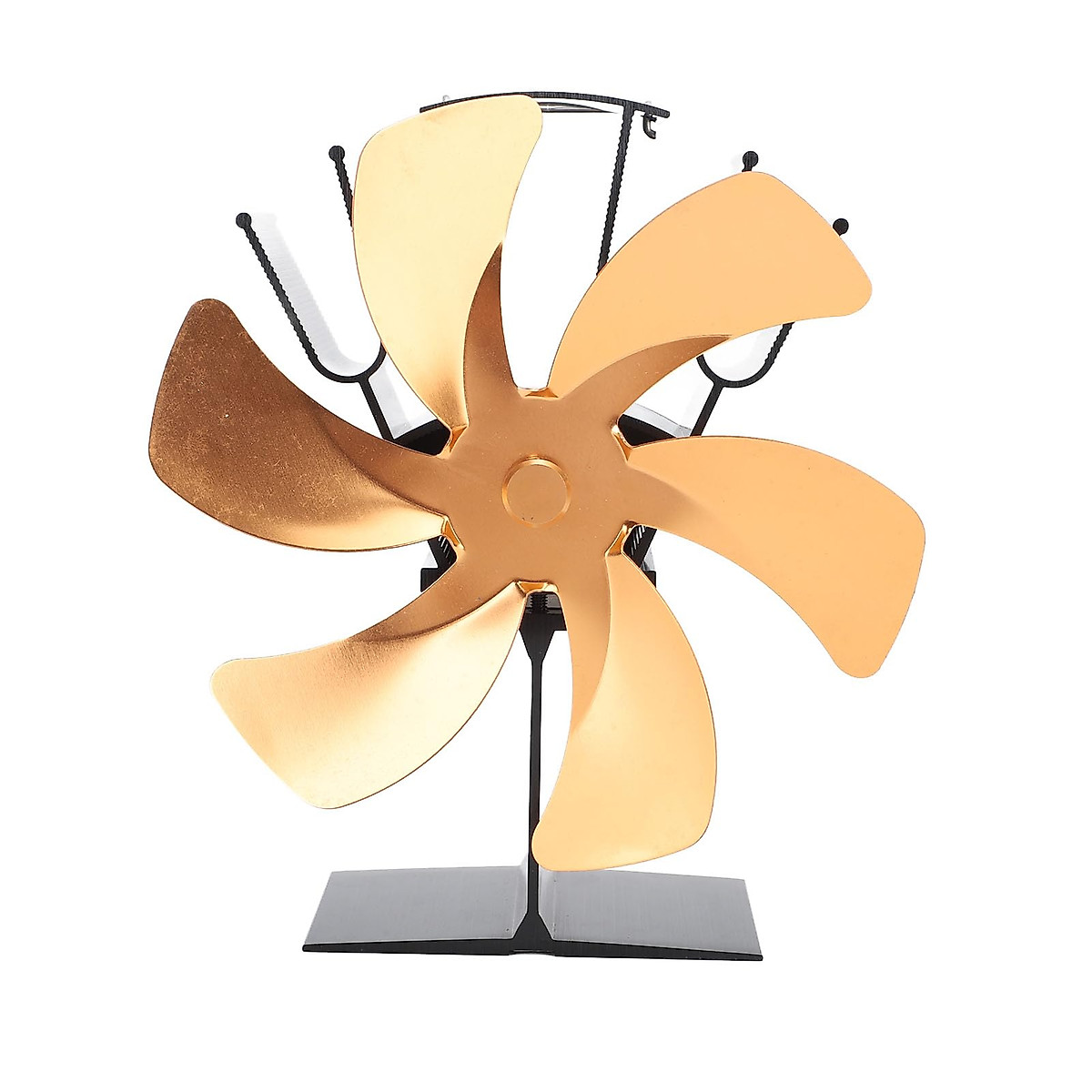 Generic Wood Stove Fan, Heat Activated Vertical, Gold, Heat-Powered Fan, No Harmful Emissions