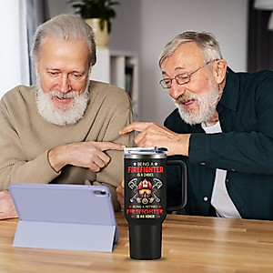 NIAXAUYT Retired Firefighter Gifts for Men Women, Retired Fireman Stainless Steel Tumbler Cup 40 oz, Retirement Birthday Gifts for Fireman, Being A Retired Firefighter is An Honor Insulated Mug