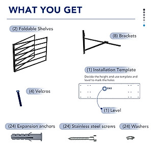 FLEXIMOUNTS 2x6ft Heavy Duty Garage Storage Shelving,1600lbs Weight Capacity, 2-Pack Wall Shelf Garage Organization System, 24-inch-by-75-inch Garage Storage Rack Floating Shelves