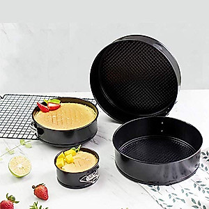 OMBX 4 Inch Cake Pan, Non-Stick Cheesecake Pan, Cake Pan, Springform Pan, Removable Bottom Cake Pan - Black
