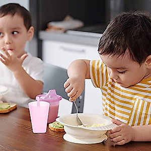 EXCEART Sippy Cup 4PC Sippy Cups Plastic Cups with Built- in Straw Candy Color Water Container Drinking Cups Toddler Drinking Cups Milk Cups Straw Cups for Children Kids Water Cup(Random Color)