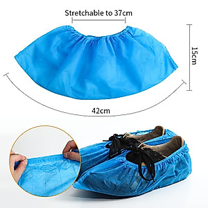 WHYJJQIAN Shoe Covers Disposable Non Slip for Indoors,Non-Woven Shoe & Boot Covers-100 Pack(50 Pairs),Shoe Booties Slip Resistant Overshoes Foot Covers with Sole Protector(Large Grey)