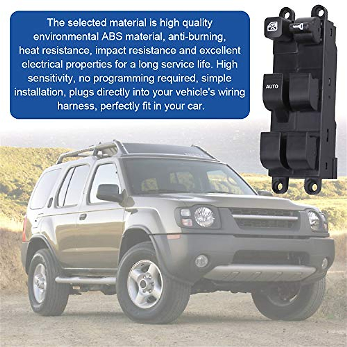 Power Window Switch Front Left Driver Side, Compatible with 98-01 Nissan Altima, 1998-2004 Frontier, 98-99 Sentra, 00-04 Xterra, Legacy, Outback, 03-06 Subaru Baja. Replaces 25401-9E000, 83071AE01B