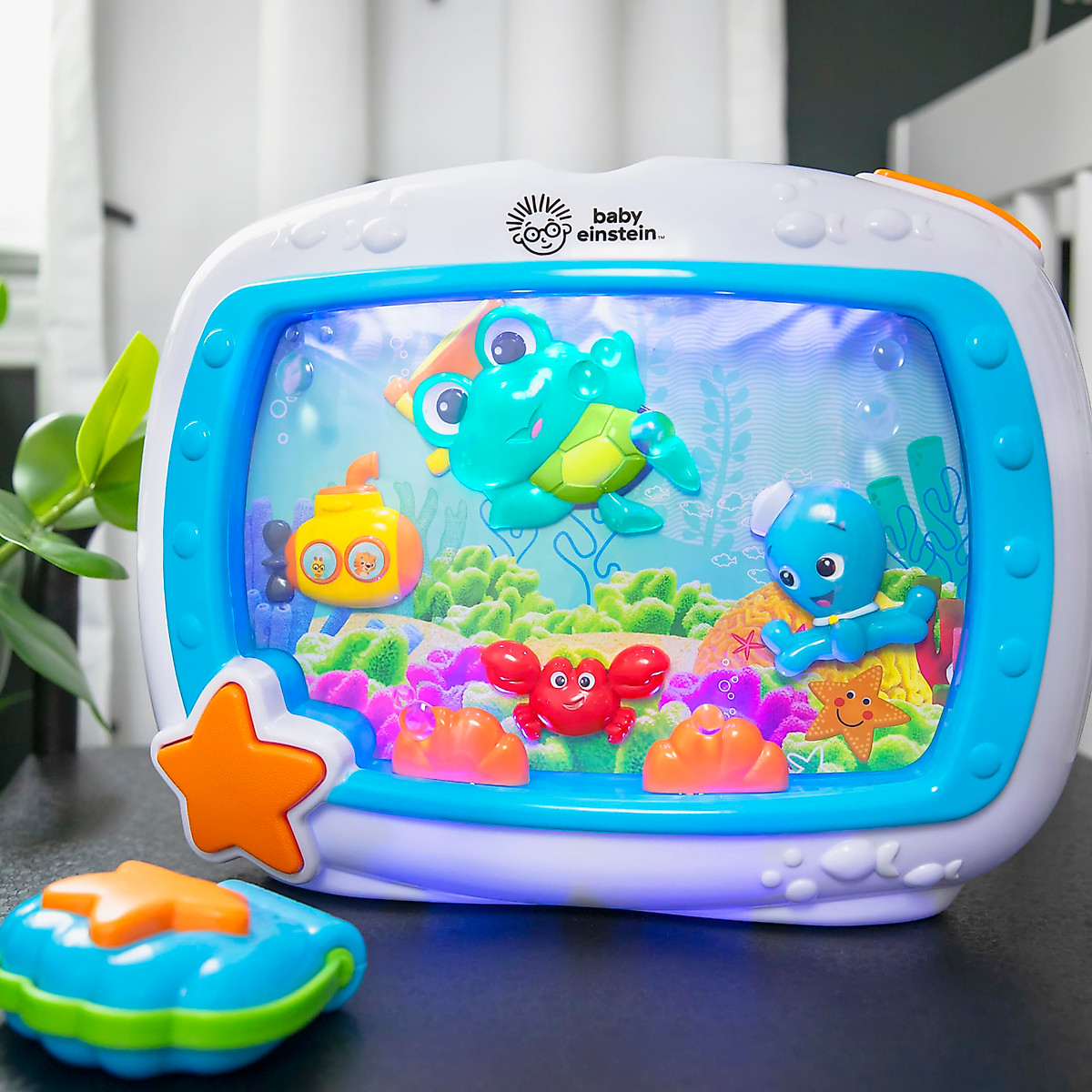 Baby Einstein Sea Dreams Soother Musical Crib Toy and Sound Machine, Newborns Plus