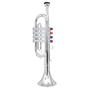Click N' Play Toy Trumpet for Kids - Create Real Music - Safety Tested BPA Free - Beautiful Silver Finish with Color Keys - Start an Instrument Band at Home or School, Kids Ages 5-9, Musical Gifts