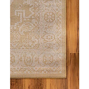 Unique Loom Utopia Collection Area Rug - Larissa (9'x 12' 2" Rectangle, Gold/ Ivory)