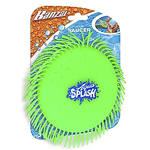 Banzai Green Aqua Saucer Pool Toy 5" Disk (Soak It and Throw It)