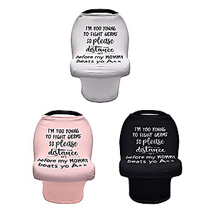 Petyoung Baby Nursing Cover Breastfeeding Scarf, Baby Car Seat Covers, Infant Stroller Cover, Carseat Canopy Keep Distance Sign for Girls and Boys