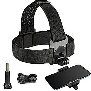 Camola Phone Head Mount, Head Mount Phone Holder, Outdoor Live Shooting Brachet Head Mount for iPhone/ Samsung/ Sony Action Camera