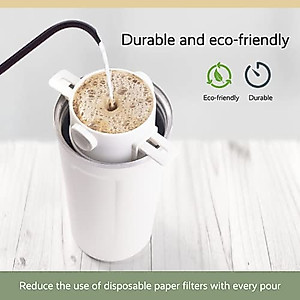 Jocuu Portable Pour Over Coffee Filter, Drip Coffee Maker for Office, Home & Travel, 1- 4 Cups, Stainless Steel, Collapsible, Heat-Resistant Handles, Reusable & Paperless