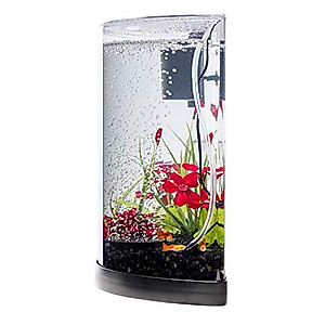 Tetra ColorFusion Starter aquarium Kit 3 Gallons, Half-Moon Shape, With Bubbler And Color-Changing Light Disc