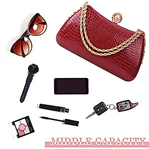 xuson Women Evening Purses Clutch Bags Formal Party Clutches Wedding Purses Cocktail Prom Handbags (wine red)