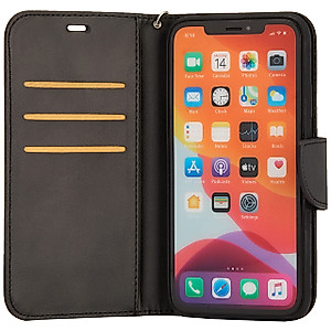 Glow Co, Ltd. iPhone 11 Notebook Type Case with Strap, Black, Tempered Glass & Stylus Pen 406-1-03