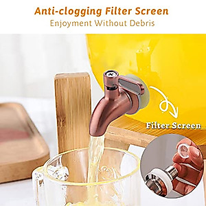 AZOS 2 Pack Beverage Dispenser Replacement Spigot with Anti-clogging Net, Stainless Steel Spigot for Drink Dispenser, Water Dispenser Faucet Rose Gold