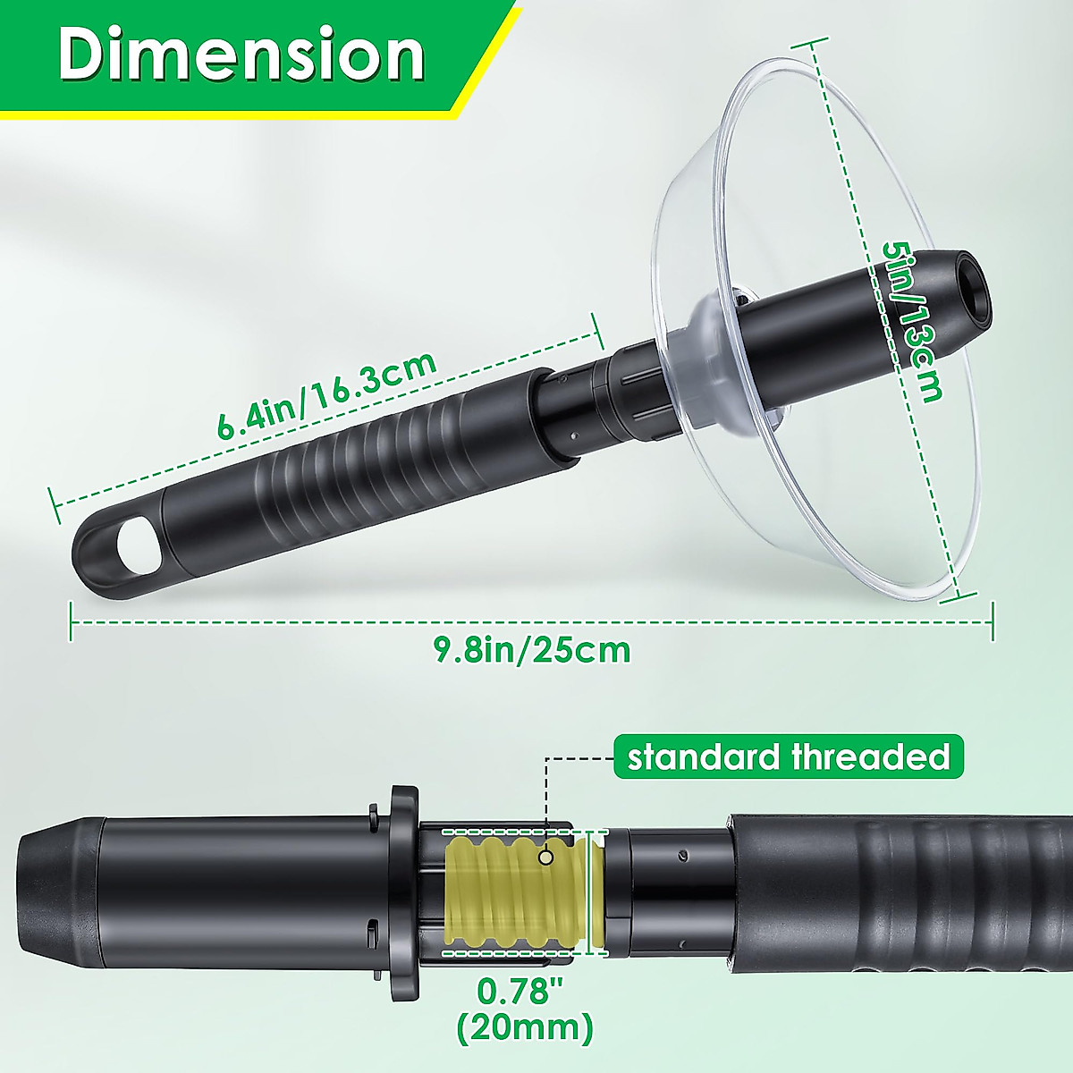 Saillong Broken Bulb Extractor, Light Bulb Changer for Standard Incandescent Broken Light Bulbs, Broken Light Bulb Removal Tool with Safety Shield Compatible with Standard Threaded Extension Pole