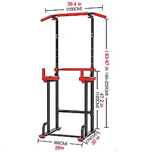 KDFJ Power Tower, Power Tower and Gym Tower, Dip Station, Pull-Up Bar, Full Body Workout, Multifunctional Weight Station A Varied Home Workout-Black