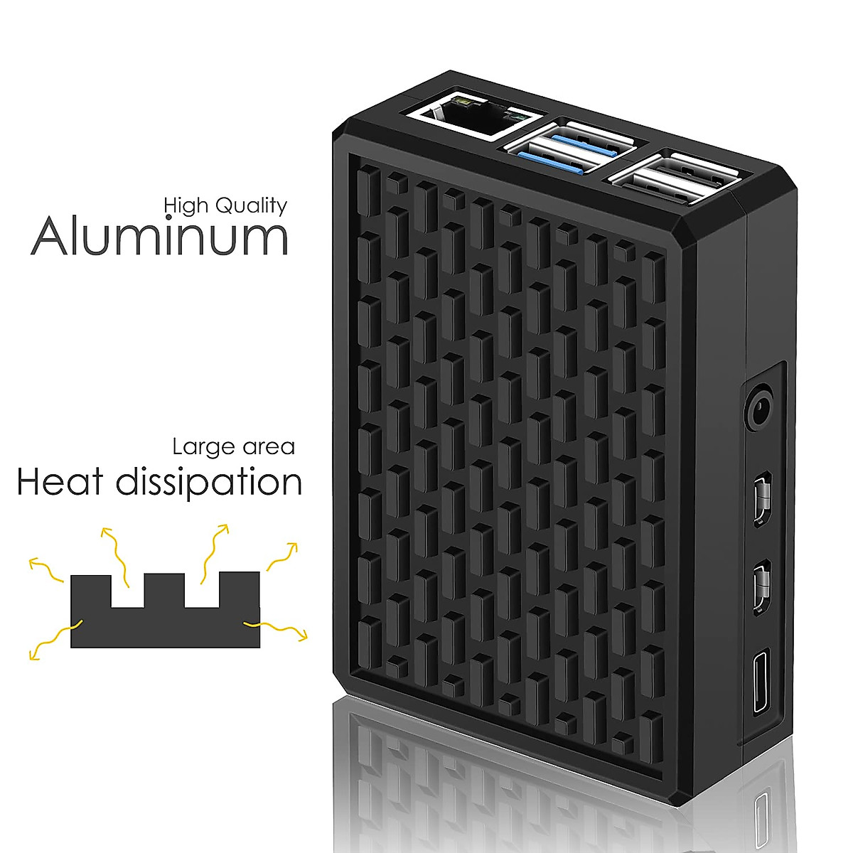 Raspberry Pi 4 Case, iUniker Aluminiun Raspberry Pi Case Passive Pi 4 Case Heatsink Cooler for Raspberry Pi 4 Model B 8GB/4GB/2GB