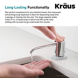 KRAUS Boden Kitchen Soap and Lotion Dispenser in Chrome, KSD-53CH