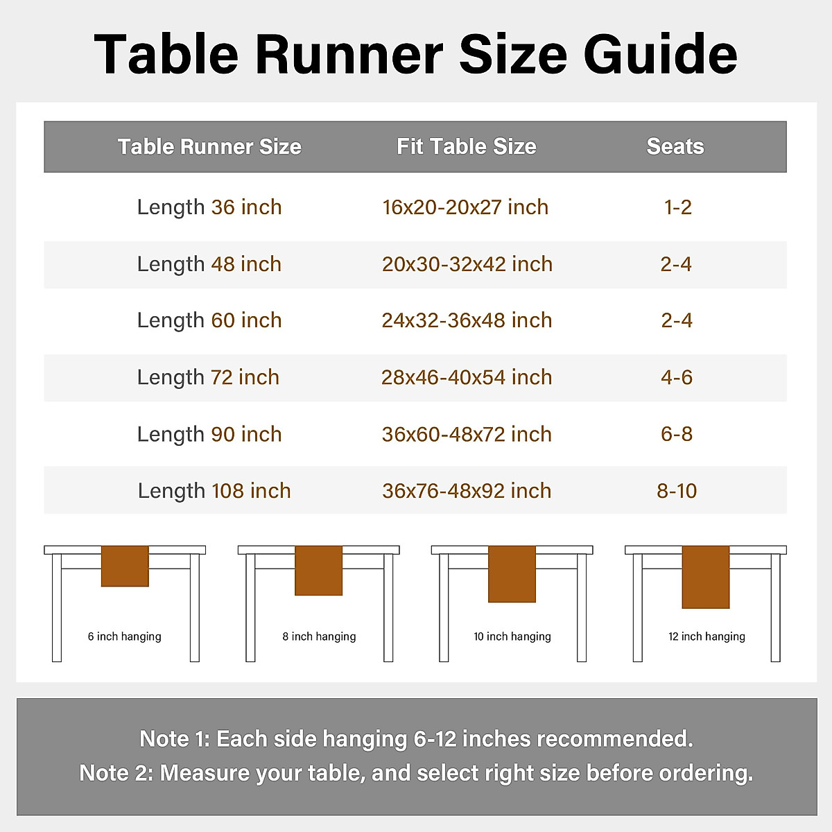 Farmhouse Braided Striped Table Runner Rustic Embroidery Coffee Table Runners for Decorations Weddings Holiday Brown 13x36inch