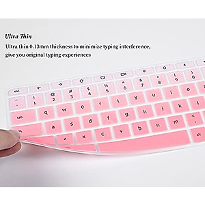 2Pack Keyboard Cover Skin for Acer Chromebook Spin 311 CP311 C738T C733 CP511 512, Chromebook 713 CP713 R13, Chromebook 314 514 714 CB314 CB514 CB714, Acer Chromebook 15.6" Protector-GPurplePink+Clear