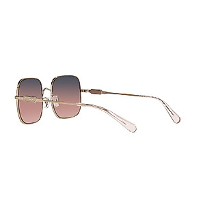 Coach HC7120 Sunglasses, Rose Gold/Navy Pink Peach Gradient, 55 mm