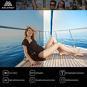 ARCAMOY Clip on Sunglasses Over Prescription Glasses Polarized Anti Glare Flip Up UV Protection Glasses For Men Women (Black)