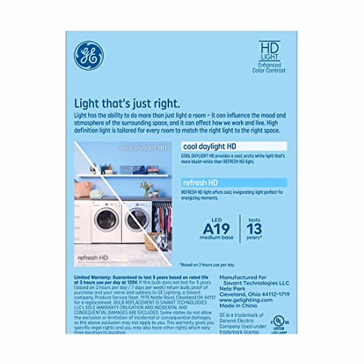 GE Refresh 60-Watt EQ A19 Cool Daylight Medium Base (e-26) Dimmable LED Light Bulb (4-Pack)