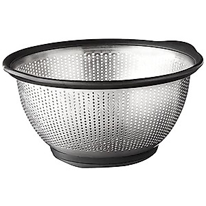 KitchenAid Gourmet Stainless Steel Colander, 5-Quart, Black